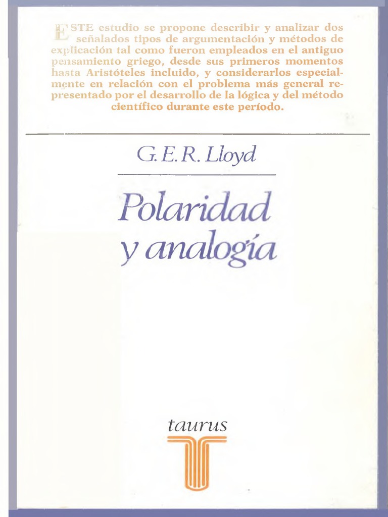 Lloyd, G.E. R. - Polaridad y Analogía | PDF