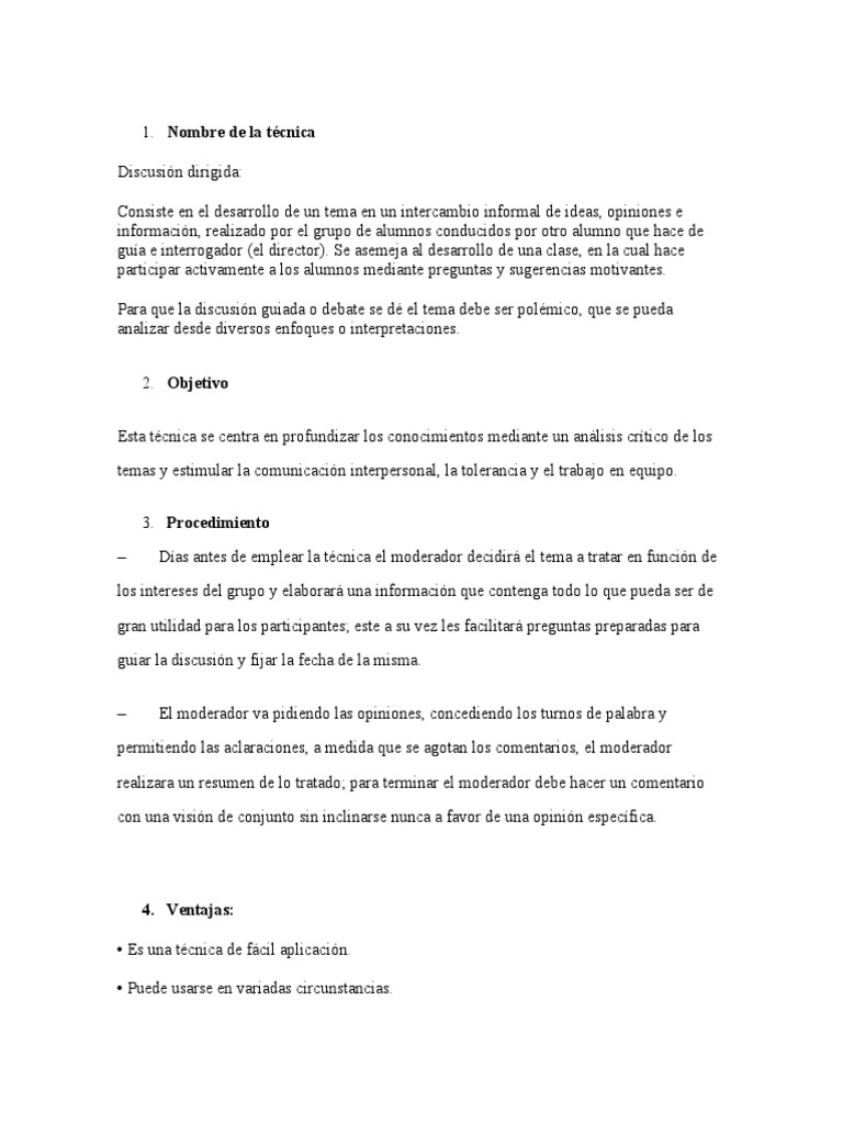Guía para la Discusión Dirigida | PDF | Pensamiento | Pensamiento crítico