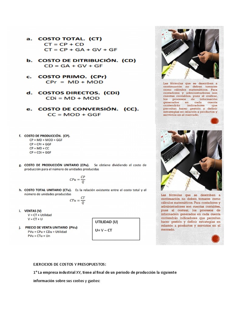 Ejercicios de Costos y Presupuestos | PDF
