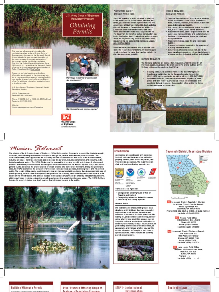 Savannah District Dock Permit Guide | PDF | United States Army Corps Of ...