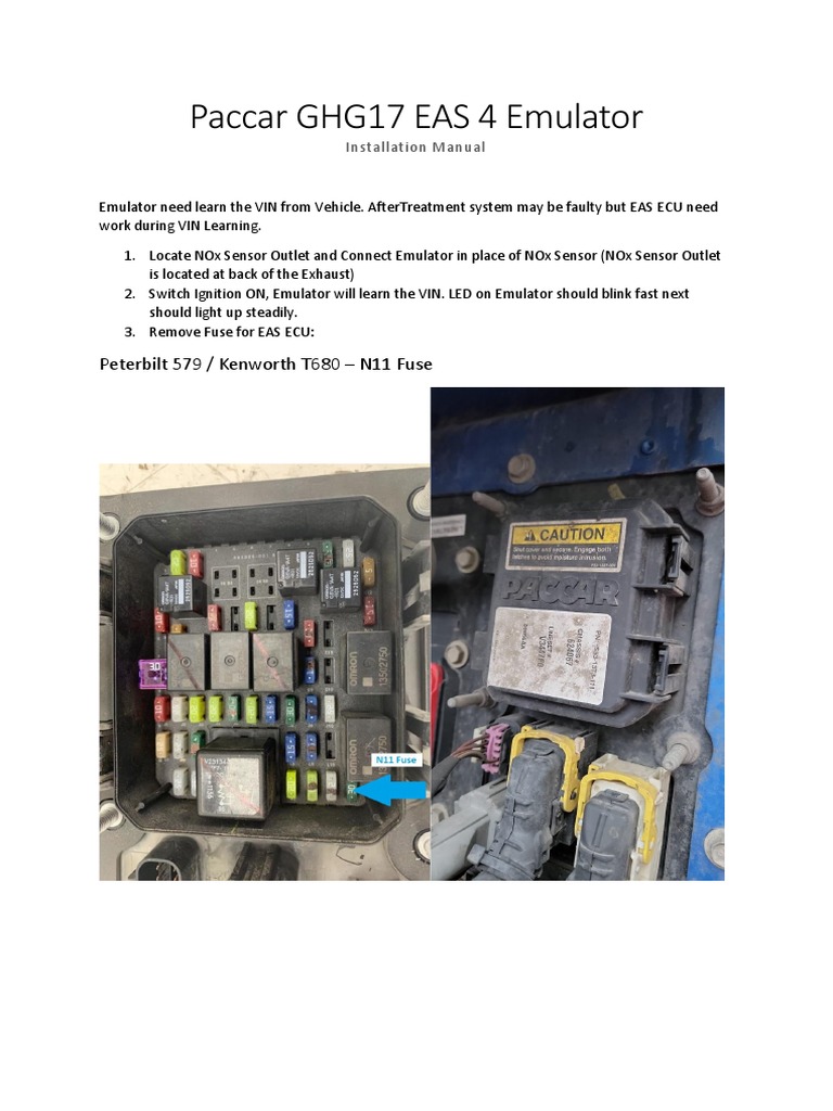 Paccar GHG17 EAS 4 Emulator Installation Manual 2 | PDF