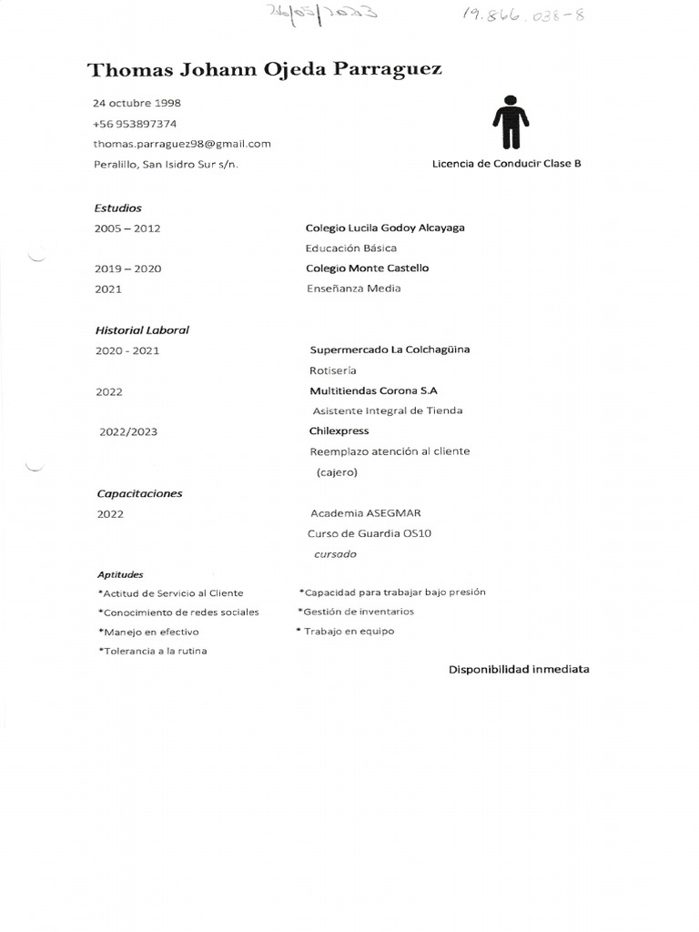 CV Thomas Ojeda Parraguez | PDF