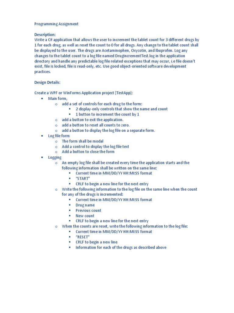 C# Programming Assignment | PDF