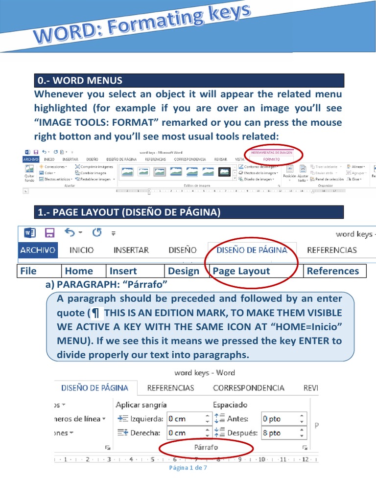 Word Keys | PDF | Paragraph | Menu