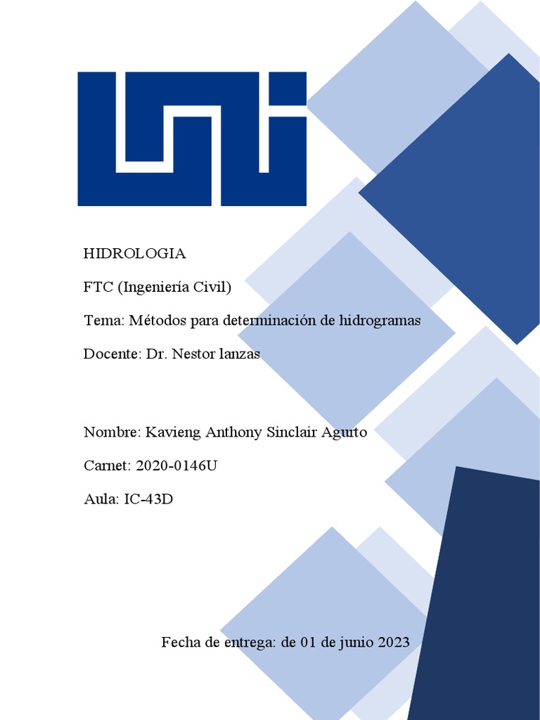 Métodos para Hidrogramas en Hidrología | PDF | Lluvia | Agua subterránea