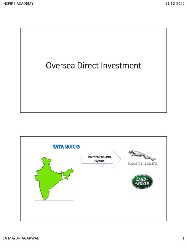 6_Oversea Direct Investment | PDF | Joint Venture | Financial Economics
