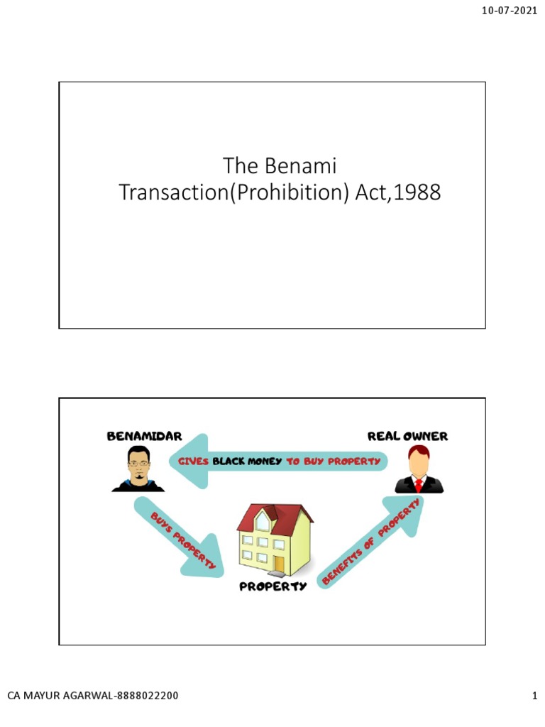 Benami Transaction Prohibition Act | PDF | Partnership | Property