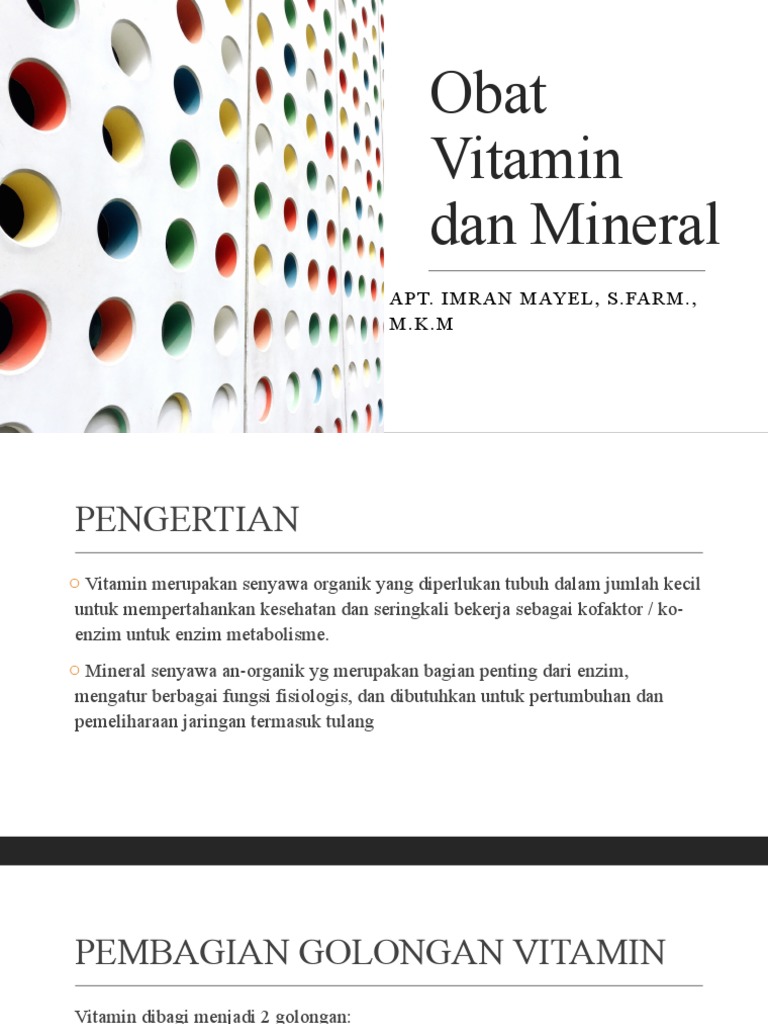 Obat Vitamin Dan Mineral | PDF
