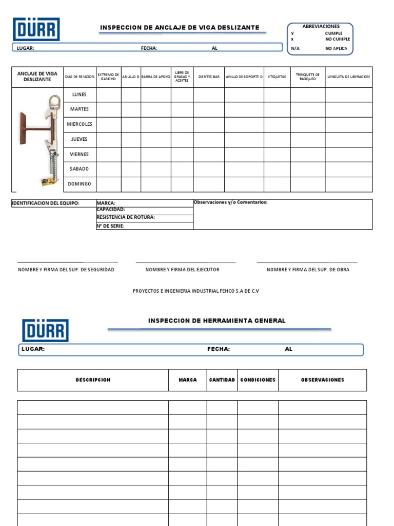 Check List Herramienta | PDF | Procesos industriales | Materiales