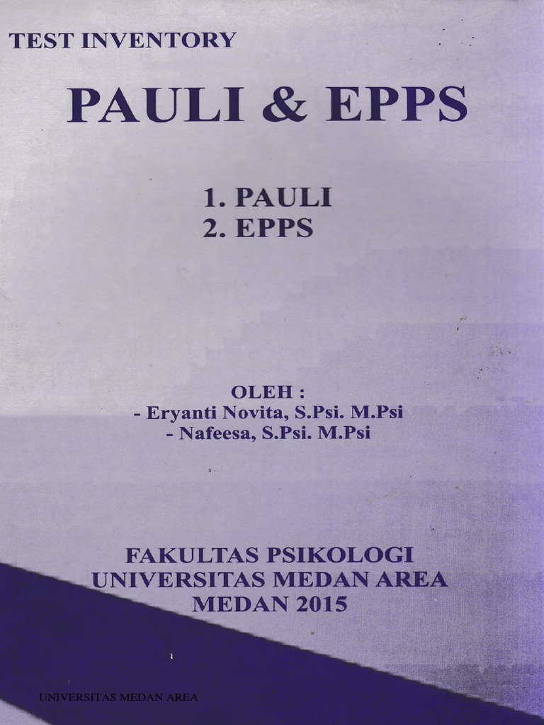 Panduan Tes Pauli dan EPPS 2016 | PDF | Sains & Matematika
