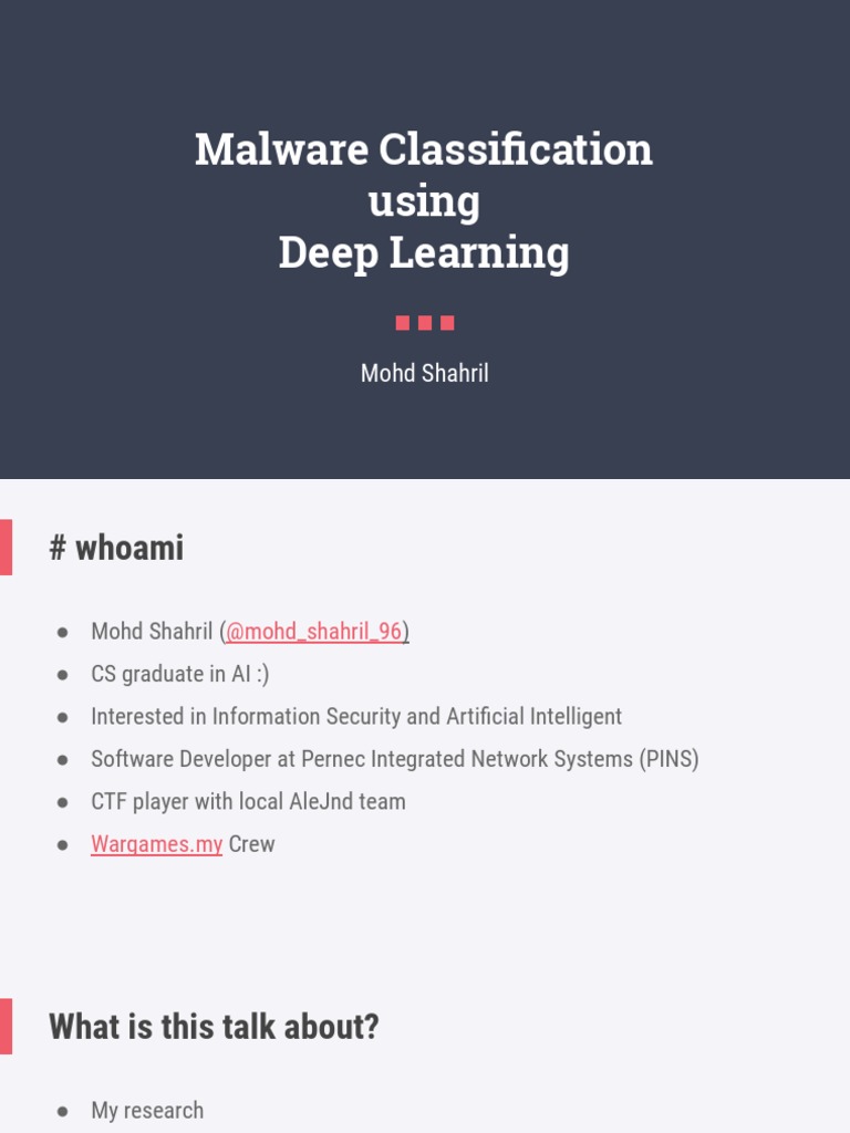 Malware Classification Using Deep Learning: Mohd Shahril | PDF | Deep Learning | Artificial ...