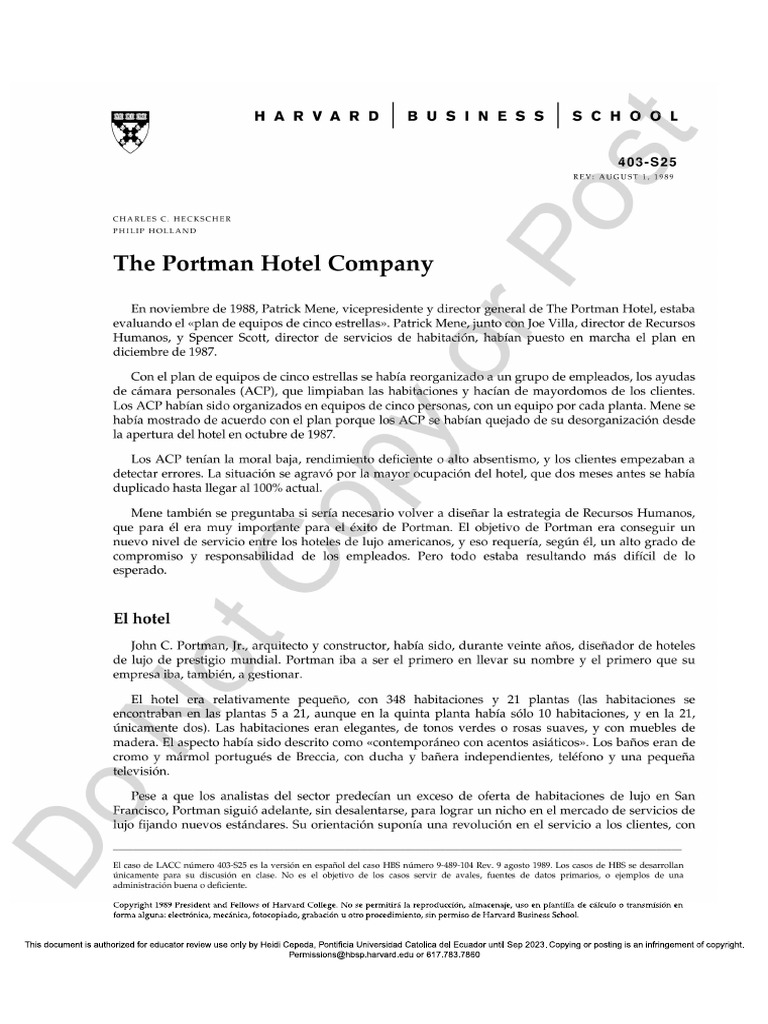 Portman Hotel | PDF