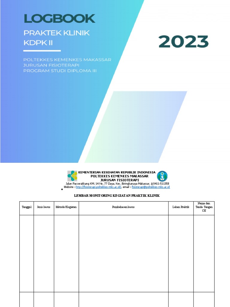 Logbook Praktek Klinik KDPK II Revisi 2023 | PDF