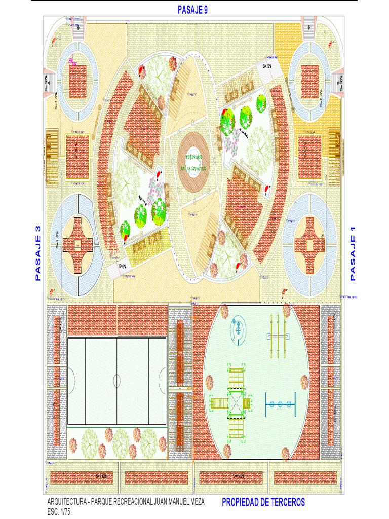 Plano Diseño de Parque Planta General | PDF