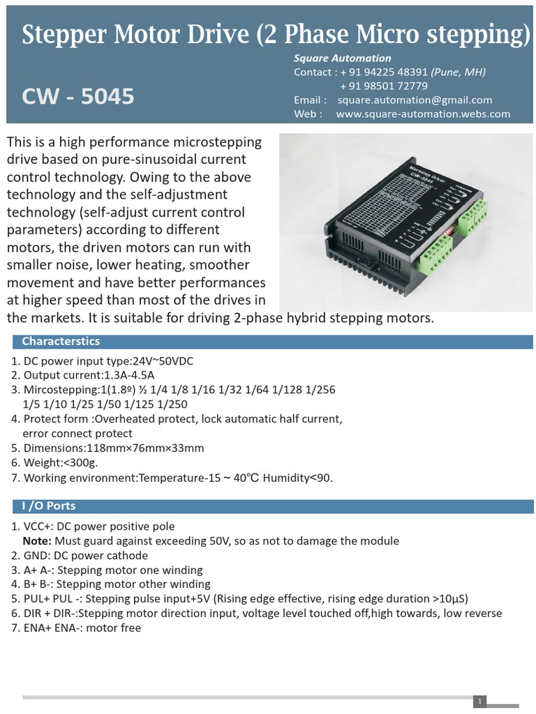 Stepper-Motor-Drive cw-5045 | PDF
