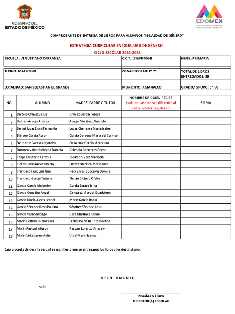 Formato Entrega de Libros | PDF