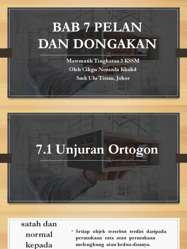 MT T3 KSSM Bab 7 Pelan Dan Dongakan Zila Khalid ) | PDF