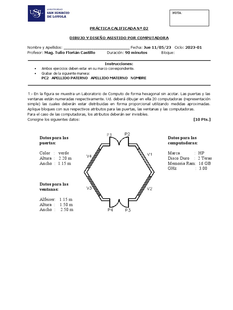 4 PC2 Jue Dibujo y Diseño APC 2023-01 | PDF