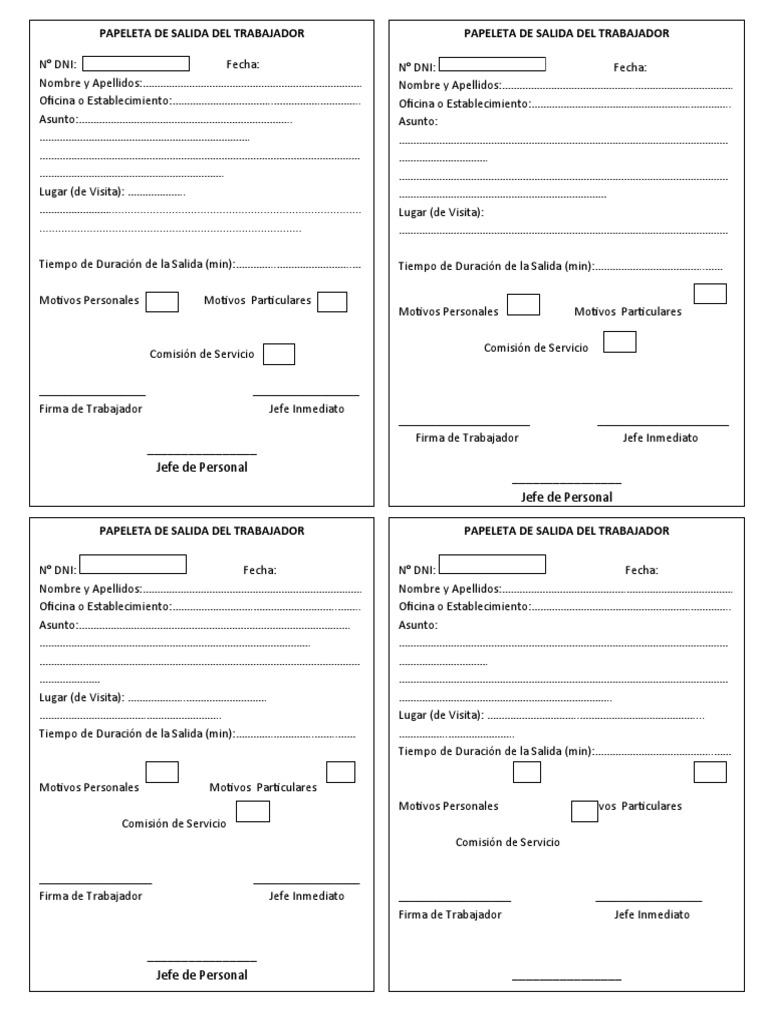 Formulario de Salida Laboral | PDF