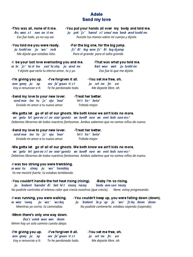Send My Love Adele | PDF | Música grabada | Música pop