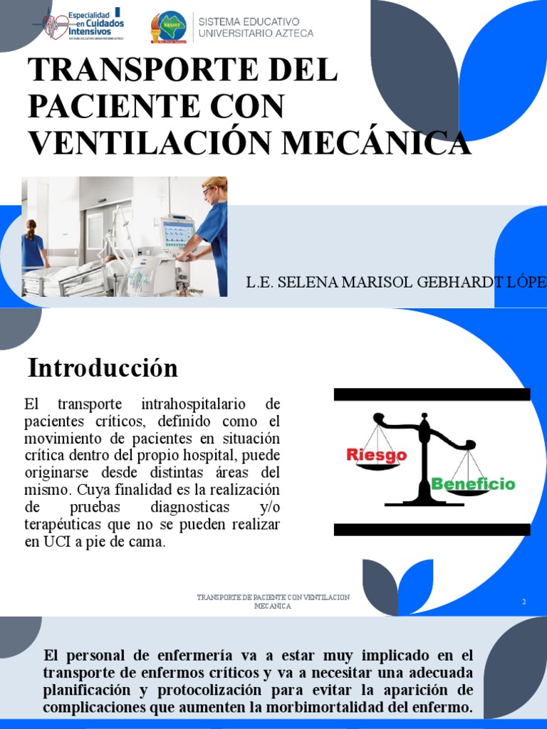 Transporte Del Paciente Con Ventilación Mecánica | PDF | Especialidades ...