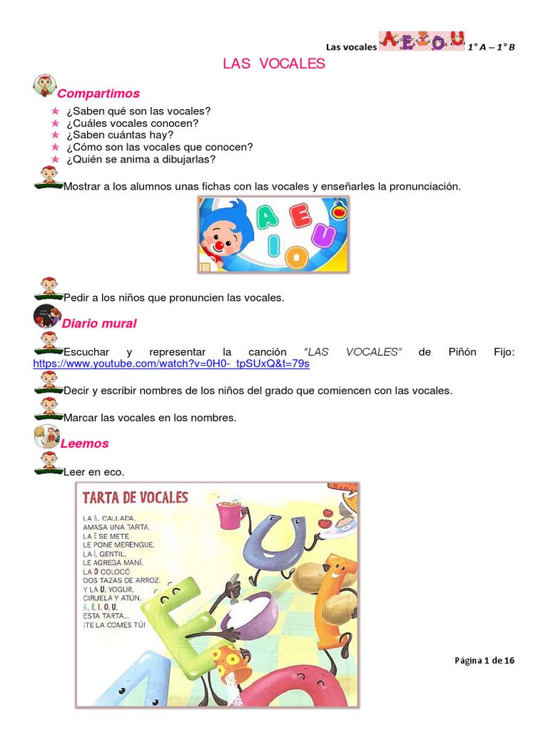 Actividades Interactivas con Vocales | PDF | Artes del Lenguaje y ...