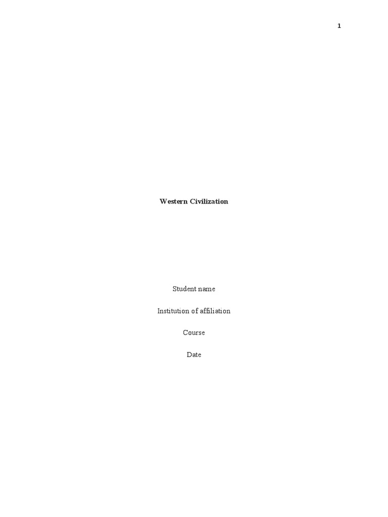 Western Civilization | PDF