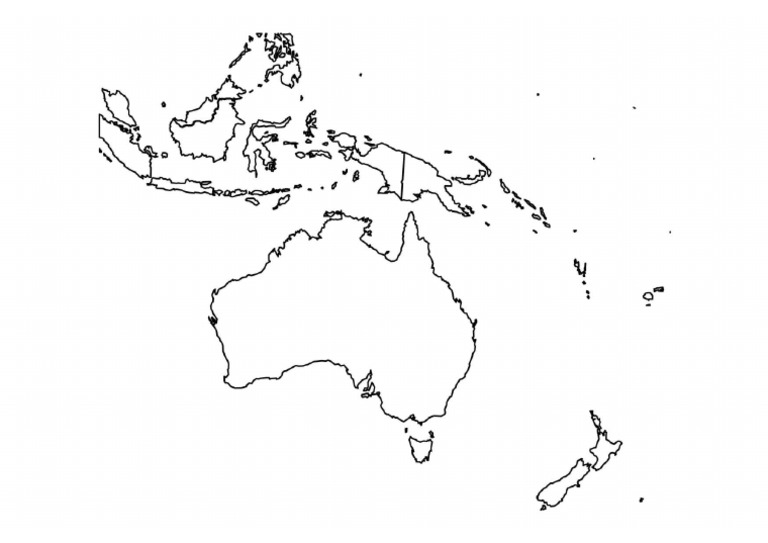 Mapa de Oceania para Colorear | PDF