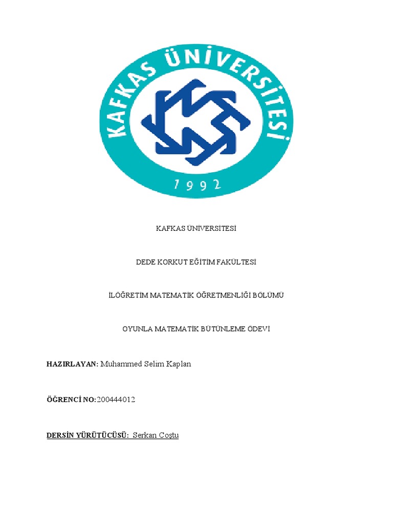 Muhammed Selim Kaplan: Kafkas Üniversitesi | PDF