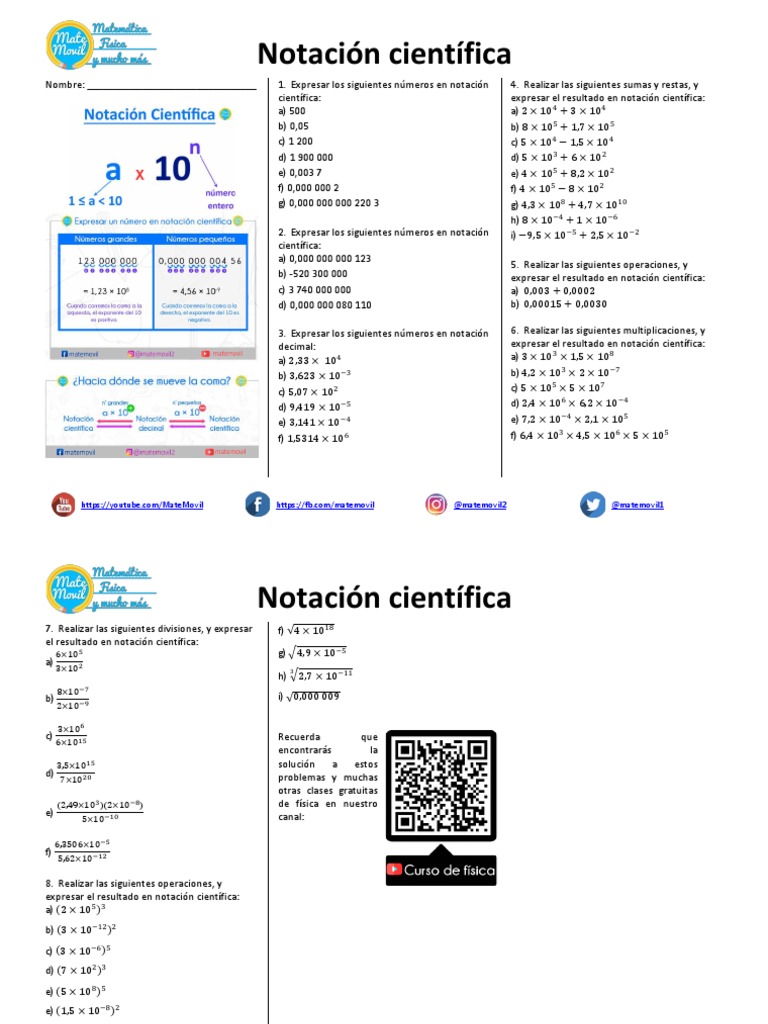 Notacion Cientifica Ejercicios Resueltos PDF | PDF