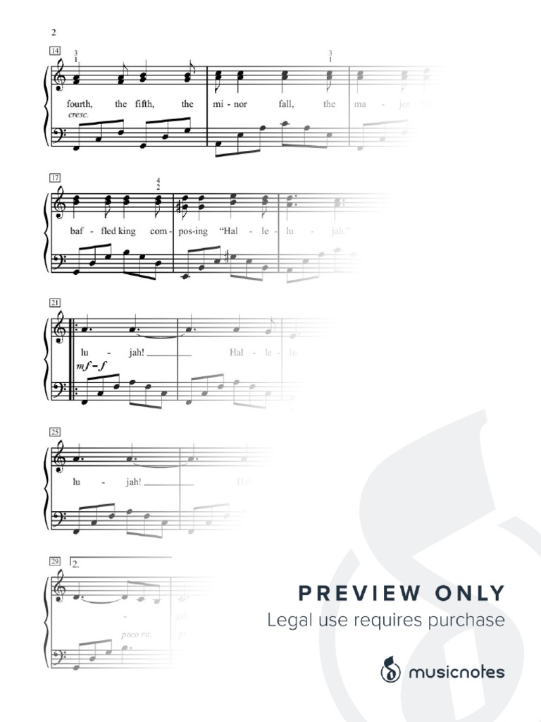 Hallelujah - C Major - MN0122906were | PDF