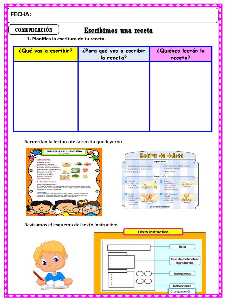 D3 A2 FICHA COM Escribimos Una Receta | PDF