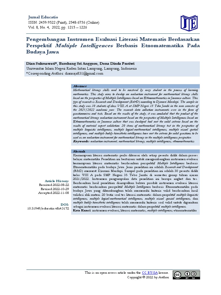 Sukmawati Et Al | PDF | Cognition | Cognitive Science