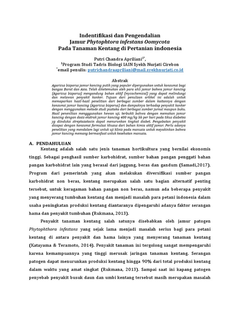 33_Putri Chandra Apriliani_2108106036_Jamur Kancing (Agaricus Bisporus) Fix | PDF