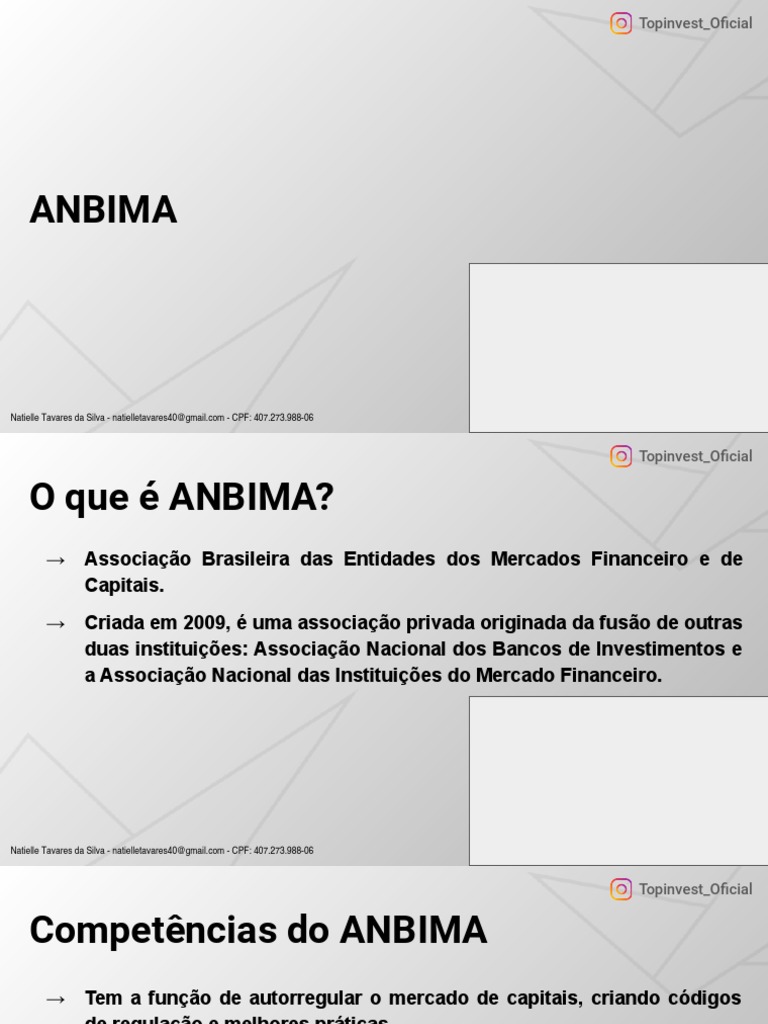 ANBIMA | PDF | Desenvolvimento profissional | Economias