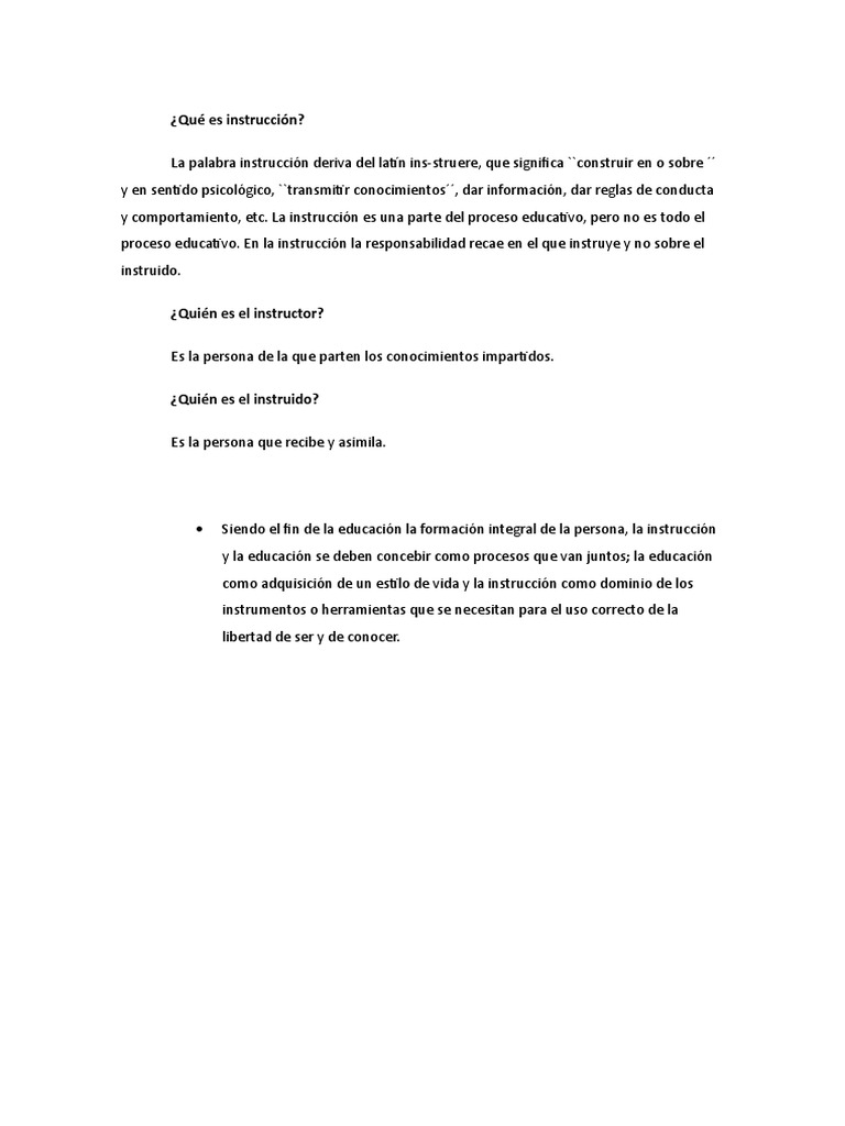 Qué Es Instrucción | PDF