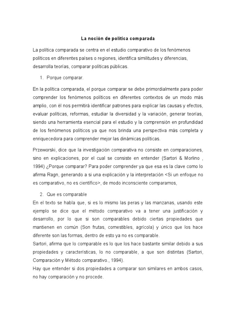 Que Significa La Política Comparada | PDF | Método científico ...
