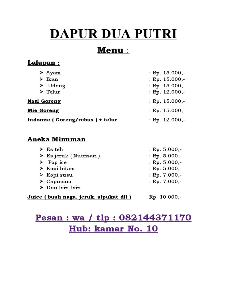 Dapur Dua Putri | PDF