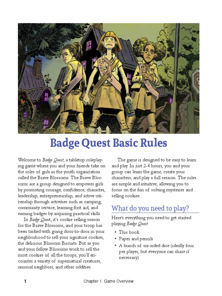 Badge Quest RPG: Game Overview Ch. 1 | PDF | Role Playing Games | Gaming