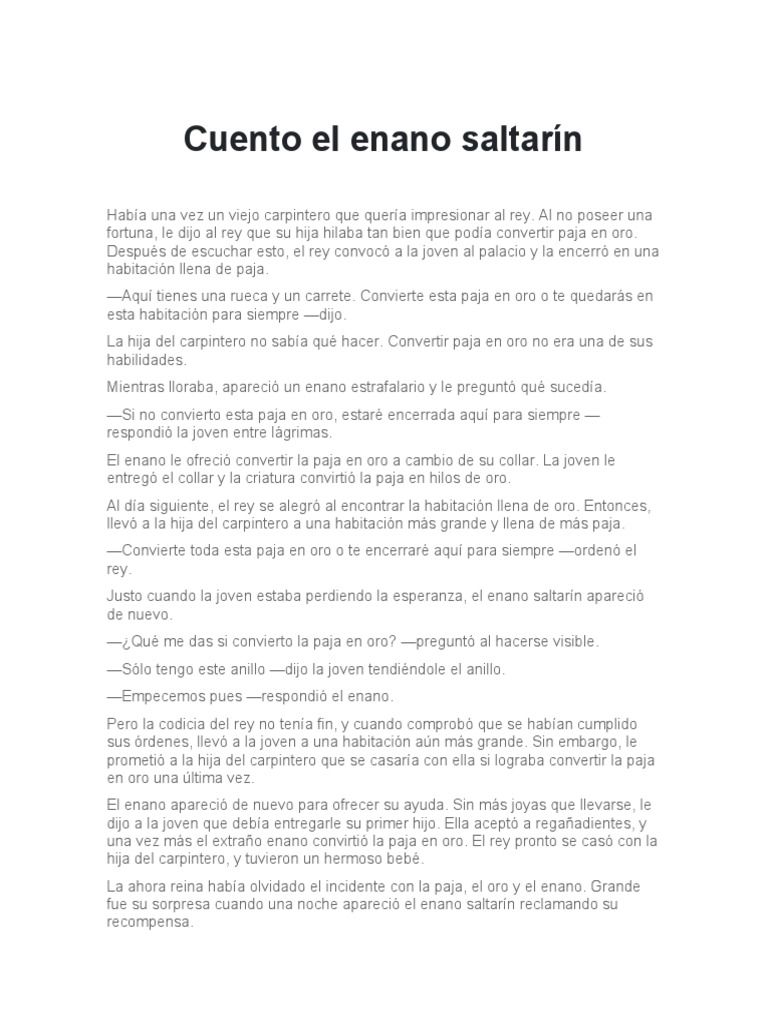 Cuento El Enano Saltarín | PDF