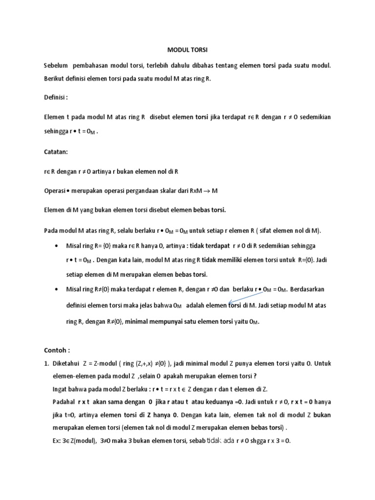 Elemen Torsi dalam Modul dan Ring | PDF