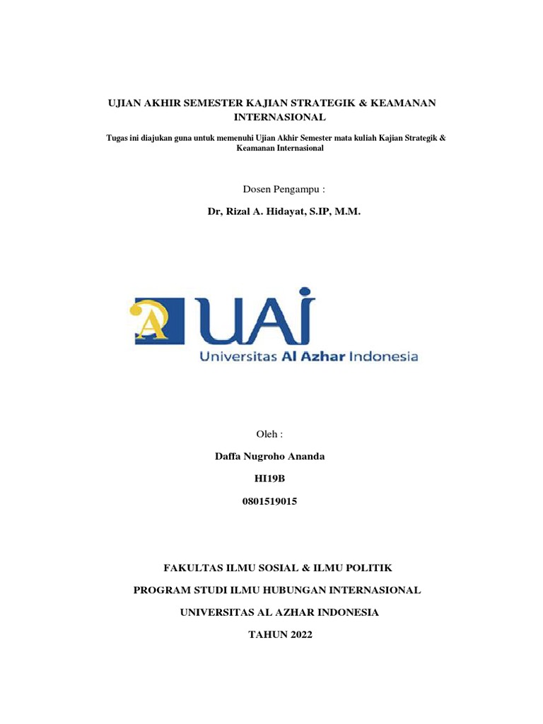 Daffa Nugroho Ananda - (0801519015) - HI19B - UAS KSKI PDF | PDF