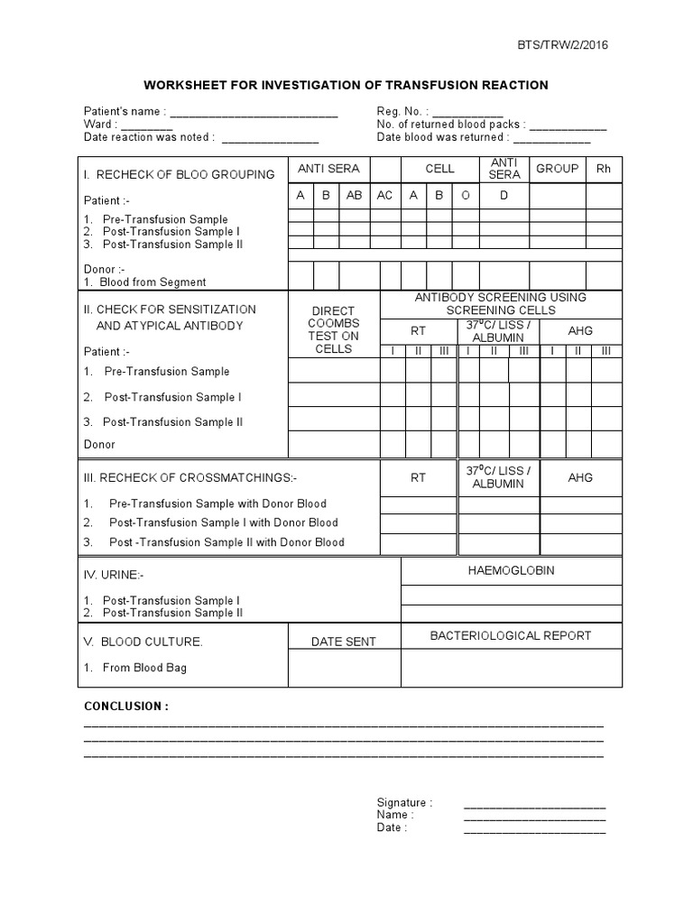 Appendix-19-Worksheet-for-Investigation-of-Transfusion-Reaction | PDF