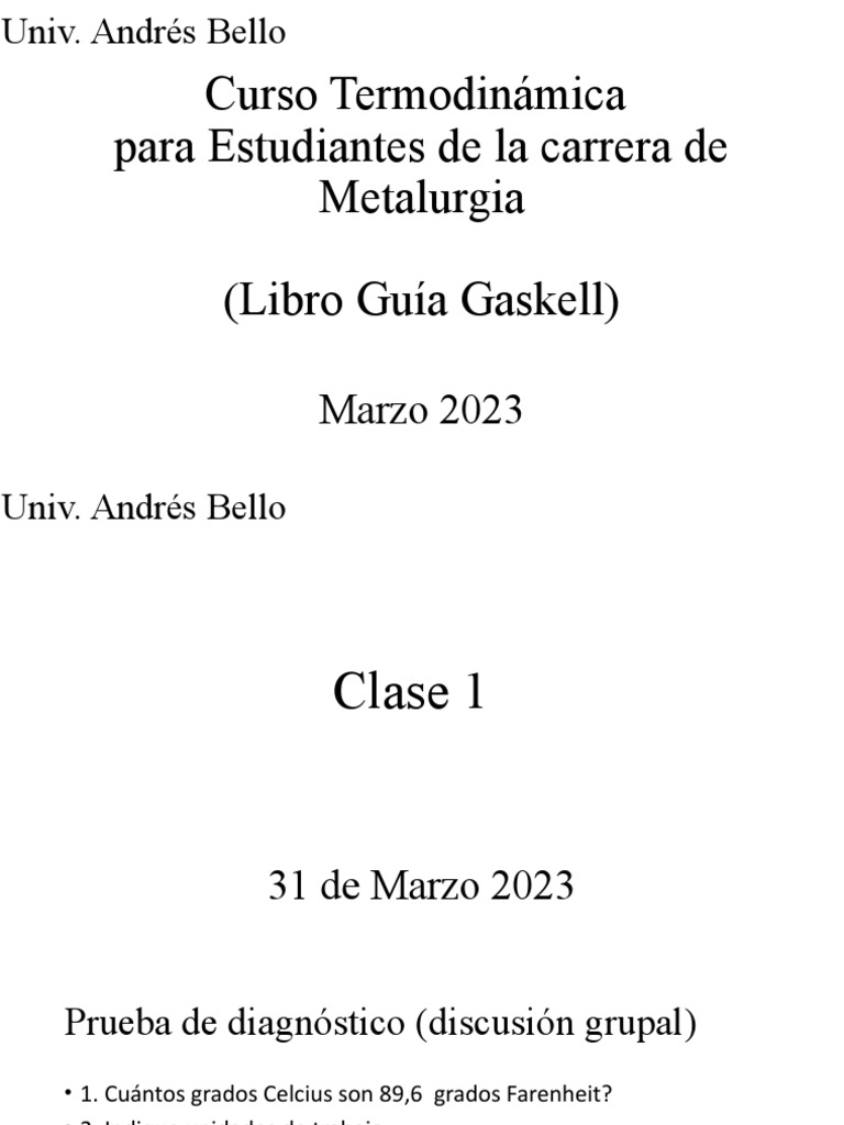 Clase 1 Termodinamica Ver 0 | PDF | Gases | Presión