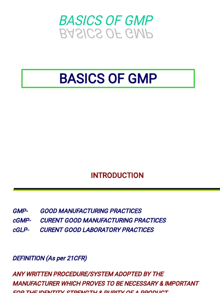 Basics of GMP | PDF