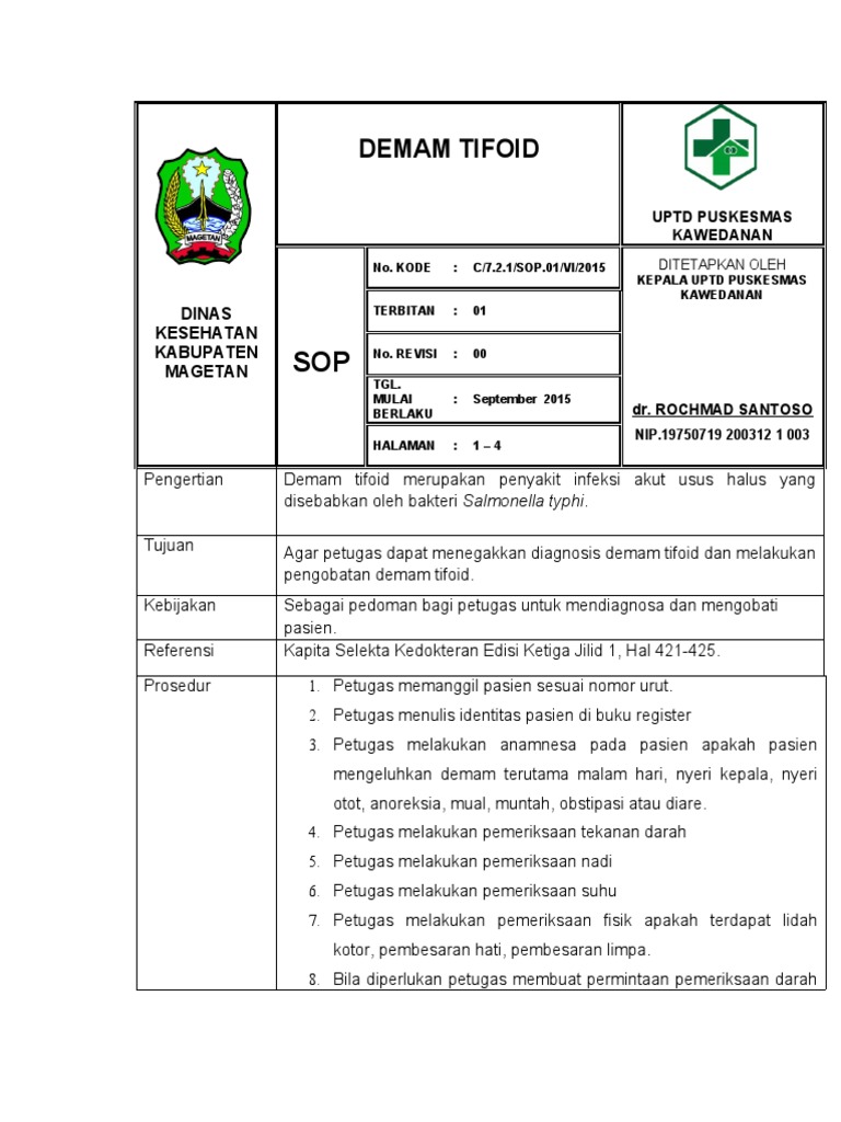 Sop Demam Tifoid | PDF