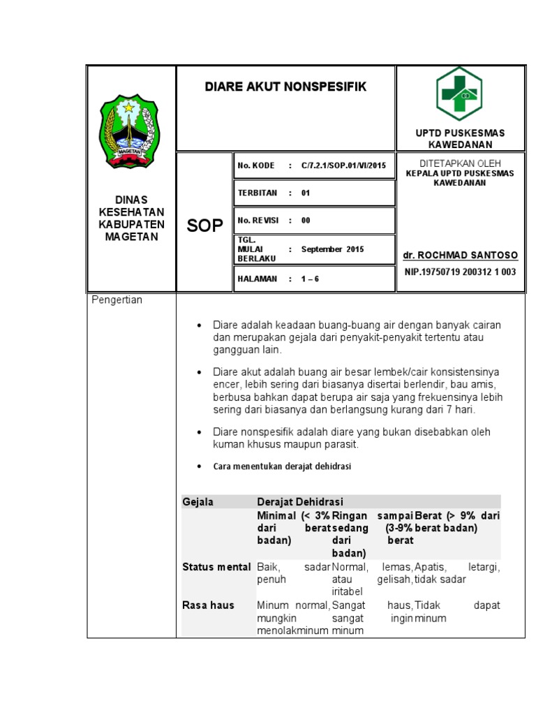 SOP DIARE AKUT NONSPESIFIK | PDF