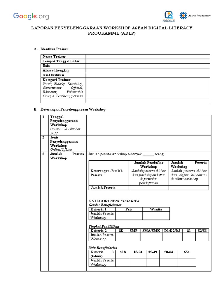 Laporan Penyelenggaraan Workshop | PDF | Komputer