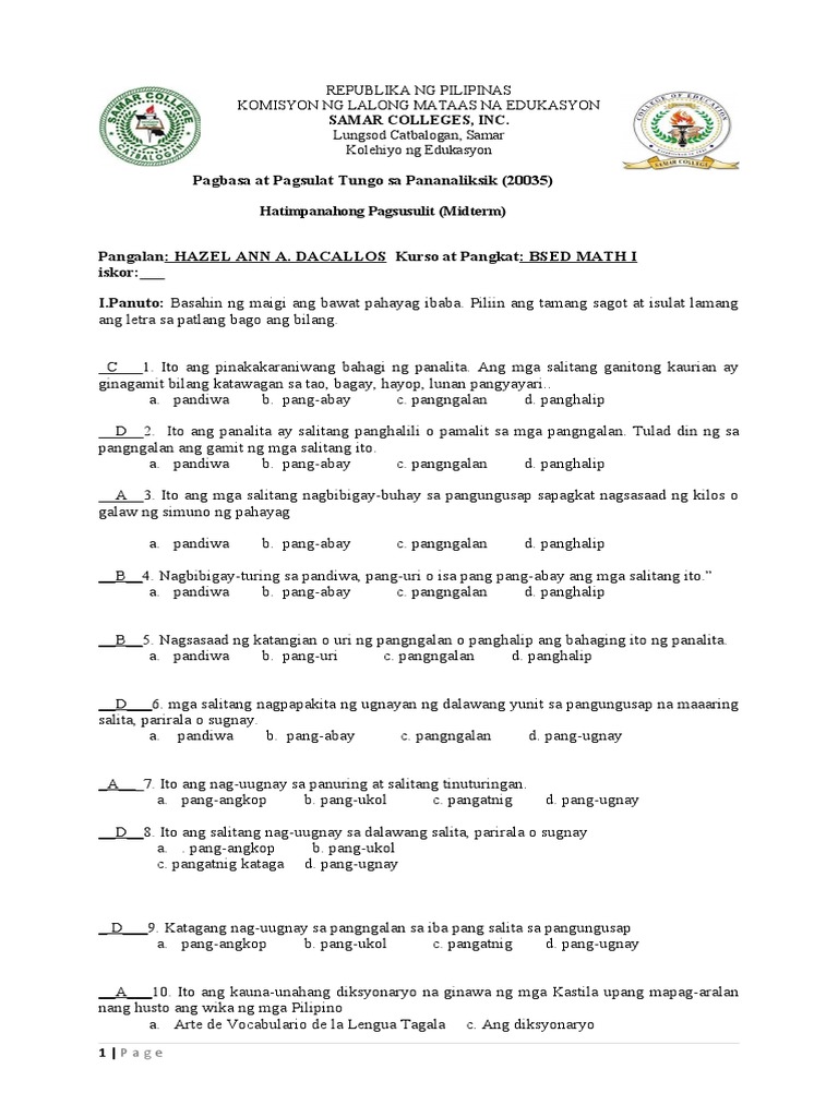 Pagbasa at Pagsulat Tungo Sa Pananaliksik | PDF