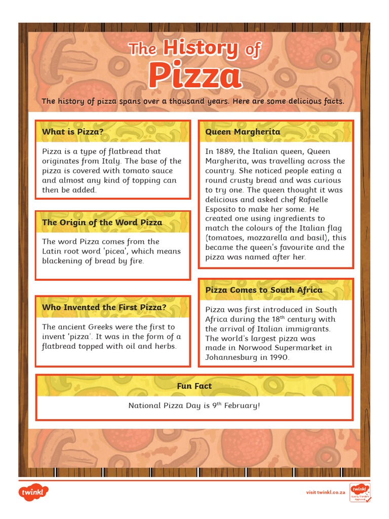 History of Pizza Reading Comprehension | PDF | Pizza | African Cuisine